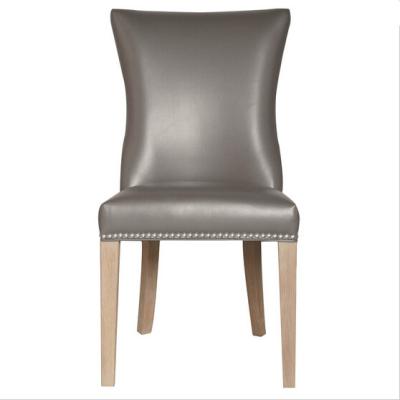 China Customize chair dining  genuine leather dining chair grey leather chairs restaurant, dinning room set furniture. for sale