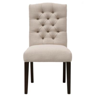 China manufacture luxury dining chair  modern handle back dining chair hotel dining chair oak wood ,linen fabric for sale