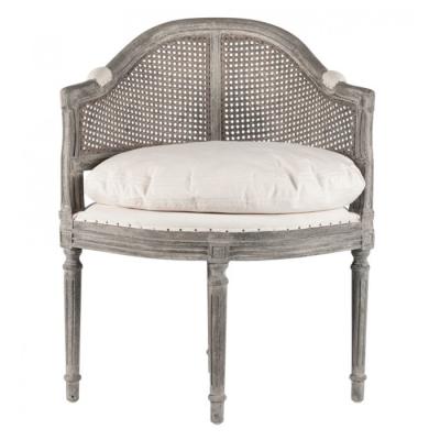 China manufacture  model dining chair grey wooden dining chair  oak wood ,linen fabric for sale