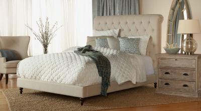 China French European antique style furniture, wholesale latest wooden button tufted upholsteded linen bed for sale