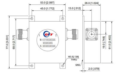 China Ferrite RF full bandwidth SMA Isolator coaxial isolator from 225 to 400MHz can be customized for sale