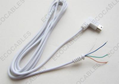 中国 迎合的な SR の白い色 RoHS の直角の 5 つの Pin 小型 USB ケーブル 販売のため