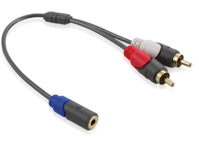 Cina femmina di 3.5mm cavo di estensione dell'adattatore maschio di 2 RCA all'audio per il sistema di Home Theater in vendita