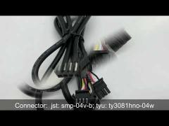 Led Sm 2.5mm Industrial Wire Harness With 4 Pins Assembly For Electric Scooter