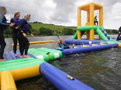 China Lake Floating Inflatable Water Park / Inflatable Water Games For Adults And Kids for sale