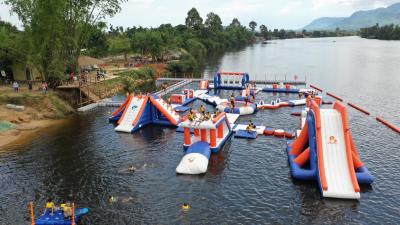 China Cambodia Water Games Inflatable Water Park Equipment For Kids and Adults for sale