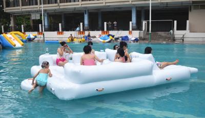 China White Color 6 Persons Inflatable Floating Island Lounge For Water Sports for sale