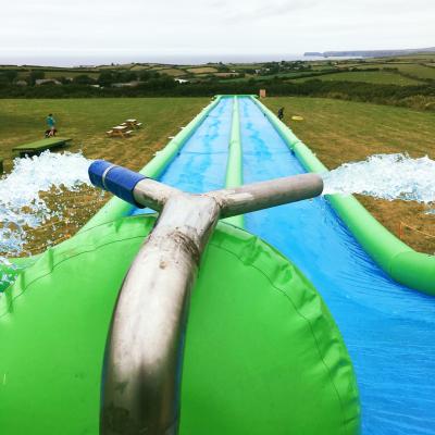 China 100m Giant Inflatable Slip N Slide With Pool For Kids And Adults for sale