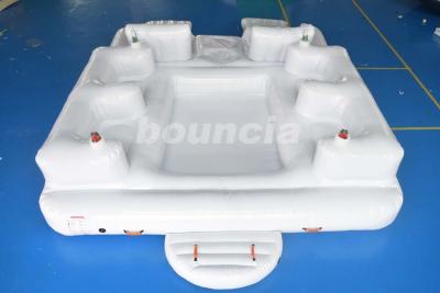 China White Color 6 Persons Inflatable Floating Island Lounge For Water Sports for sale