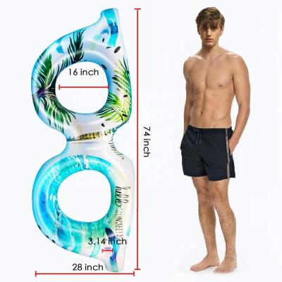 Cina Sedile gonfiabile a forma di occhiali da sole per adolescenti piscina galleggiante lago galleggiante all'aperto in vendita