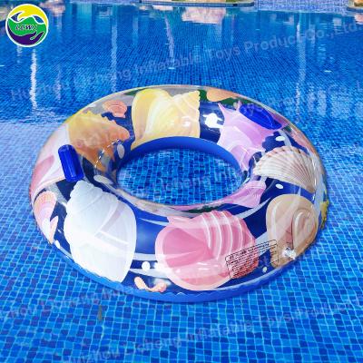 Cina Ocean Seashell Anello di nuoto trasparente per neonati Piscine gonfiabili tubi galleggianti 0,22 mm in vendita