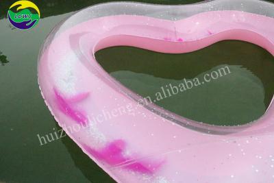 Cina Piuma trasparente PVC gonfiabile anello piscina festa di spiaggia in forma di cuore piscina galleggiante ISO9001 in vendita