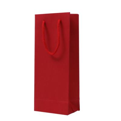 China Two bottles wine packaging red fancy paper hot stamping wine paper bags for sale
