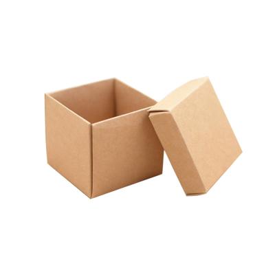 China Cheap plain rigid kraft paper simple square shaped food candy box for sale