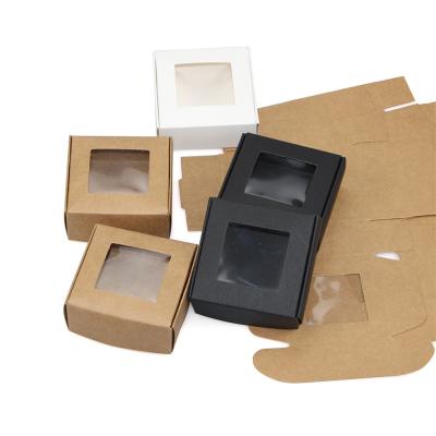 China Kraft paper transparent packaging box for handmade soap for sale