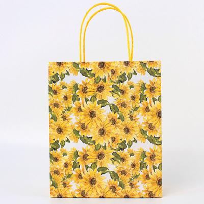 China Cheap Kraft flower paper bag with handle cash on sale wholesale for sale