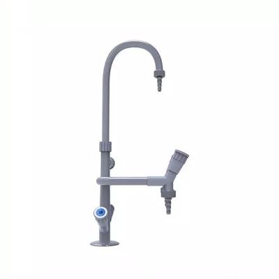 China Gooseneck Lab 3 Way Water Tap PP Knob Laboratory Tap Fittings for sale