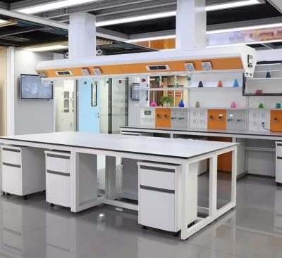 Cina ODM chimico del banco da lavoro del laboratorio dell'isola del banco del laboratorio di legno d'acciaio di governo in vendita