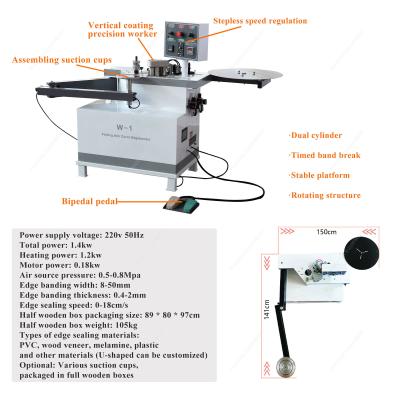 China Makkelijk te bedienen W-1 Houtbewerking Automatische Kleine Rand Banding Curve Machine voor thuis Te koop