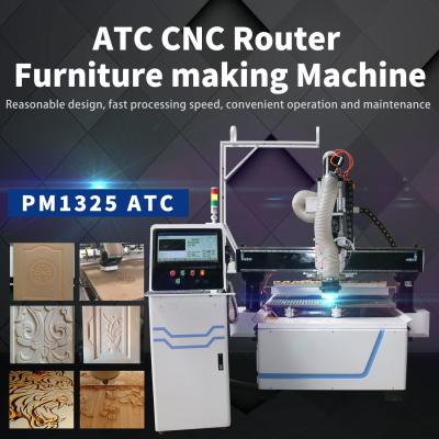 Cina Cambio automatico di utensili PM1325 ATC Legnageria KT Taglio a tavola CNC Router Machine per aziende agricole in vendita