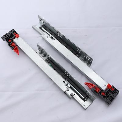 China Hospital Hardware Accessories 303B-350 Thickened Mute Track Three-Section Bottom Drawer Slide Damping Drawer for sale