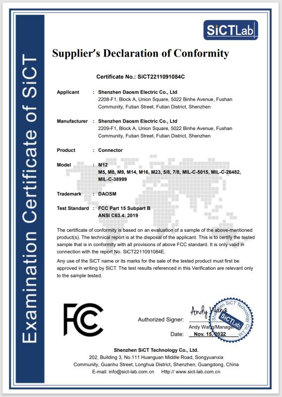 FCC - Shenzhen Dawson Electric Co., Ltd.