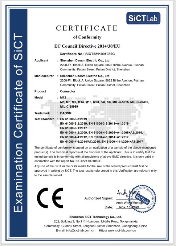 CE - Shenzhen Dawson Electric Co., Ltd.