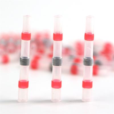China LC Long-Ter-1 22-18AWG Waterproof PE+Copper Red Heat Shrink 2:1 Solder Seal Butt Connectors Terminal for Wire to Wire Splicing for sale