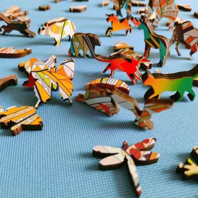 China 3D Irregular Animal Puzzle Wooden Decompression Toy Unisex Craft for Home Decoration for sale