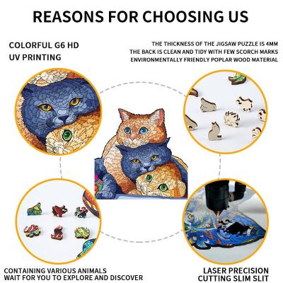 China 3D Irregular Animal Puzzle Wooden Decompression Toy Unisex Craft for Home Decoration for sale
