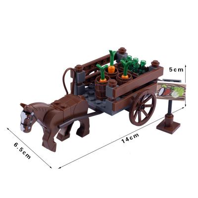 China Medieval City Scene Military Building Blocks Set with Man Carriage Soldier and Chariot for sale
