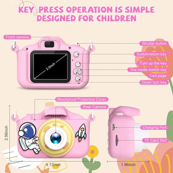 Quality 32GB SD Card Included Children Camera Portable Selfie Toy Camera for Kids 3-12 for sale