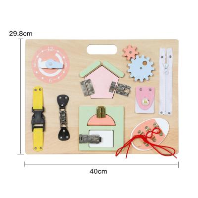 China Beech Wood Busy Board Montessori Wall Game Board Toy for Kids Memory and Thinking Training for sale