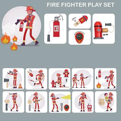 China Kids' Firefighter Pretend Toy Set Wooden Home Simulation Play Gift for Boys and Girls for sale