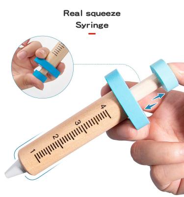中国 子供のロールプレイング 医者の注射 玩具 ギフト 木製 シミュレーション 布袋 薬箱 販売のため