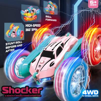 China RC Cars 4WD Double sided Stunt Light Tire Swinging Arm Rolling Car for Boys and Girls Toy for sale