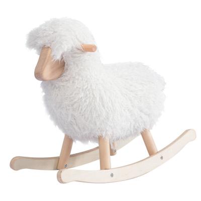 0-24 meses Caballo de mecedora de madera sólida para actividades de juego de niños pequeños unisex