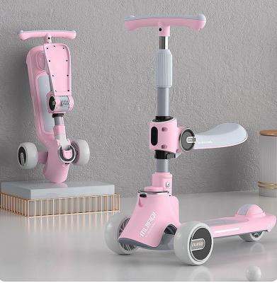 China Einstellbarer 3-Rad-Scooter für Kinder mit Klappsitz im Alter von 5 bis 7 Jahren zu verkaufen