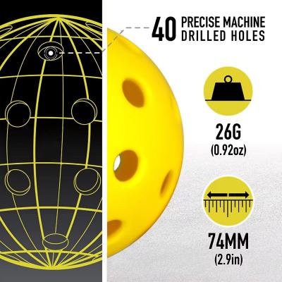 China 40 Löcher 74mm Tpe Elastische Pickleballs Sprungball Funktion für Ourdoor Sport Spielzeug zu verkaufen