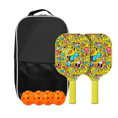 China Genderneutrale koolstofvezel pickleball paddels set glasvezel pikbal buitensport Te koop