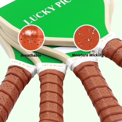 China Wooden Pickleball Paddles Set of 4 Rackets with Balls and Bag BASEBALL Style Equipment for sale
