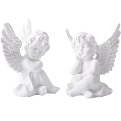 Cina Prodotti finiti miniatura giardino oro 2pcs Cherub resina statua angelo figura decorativa in vendita