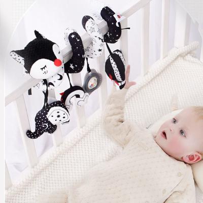 China Newborn Musical Black Fox Stroller Toys High Contrast Black and White Toys for Babies for sale