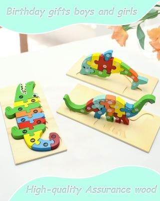 Cina Puzzle di animali in legno per bambini piccoli 1 2 3 4 anni regalo di giocattoli educativi Montessori in vendita