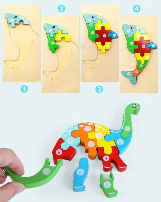 Cina Puzzle di animali in legno per bambini piccoli 1 2 3 4 anni regalo di giocattoli educativi Montessori in vendita