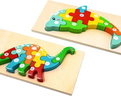 Cina Puzzle di animali in legno per bambini piccoli 1 2 3 4 anni regalo di giocattoli educativi Montessori in vendita