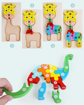 Cina Montessori Puzzle per bambini di legno per ragazzi Ragazze di età compresa tra 1-4 anni 6 confezioni Giocattoli di apprendimento animali in vendita