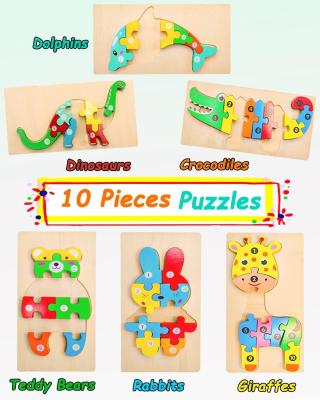 Cina Montessori Puzzle per bambini di legno per ragazzi Ragazze di età compresa tra 1-4 anni 6 confezioni Giocattoli di apprendimento animali in vendita