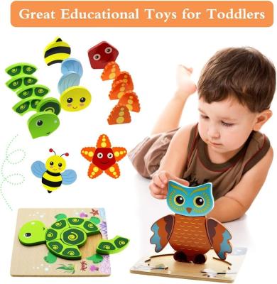 China 2 tot 4 jaar Leeftijdsbereik Houten puzzels voor peuters Educatieve leergeschenken voor peuters Te koop