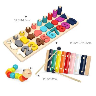 China Children's Toy Digital Puzzle Blocks Hammering Pounding Hand Playing Montessori Toys Education Baby Fiddle Multifunctional Piano for sale